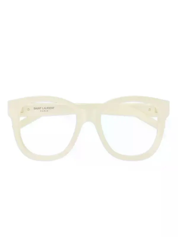 Saint Laurent Logo-plaque Glasses - White
