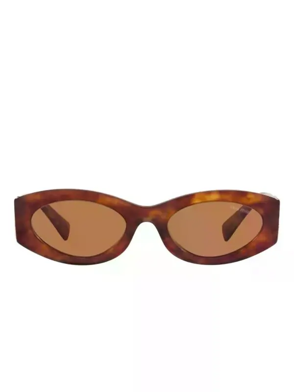 Miu Miu Oval Frame Sunglasses - Brown