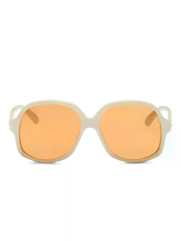 Valentino Garavani Oval-frame Sunglasses - Neutrals