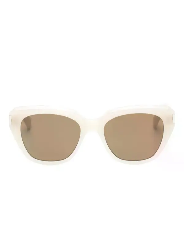 Saint Laurent Geometric-frame Sunglasses - Neutrals