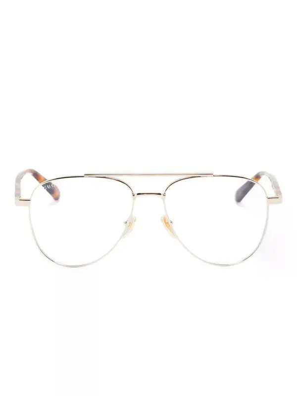 Gucci Navigator-frame Glasses - Gold