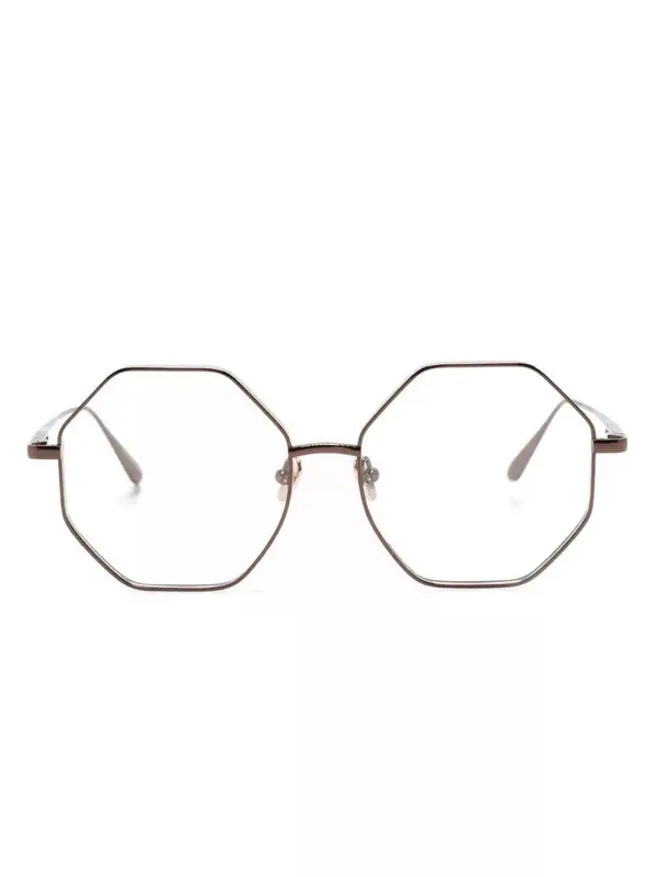 Linda Farrow Lianas Octagon Frame Glasses - Brown
