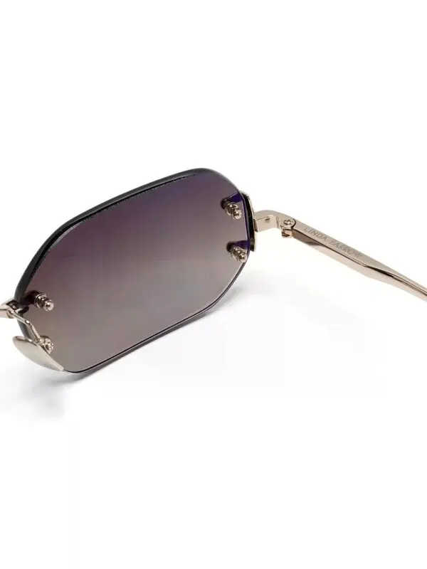 Linda Farrow Magali Rimless Sunglasses - Silver