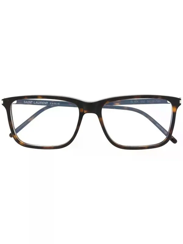 Saint Laurent Tortoiseshell Rectangle Eyeglasses - Brown