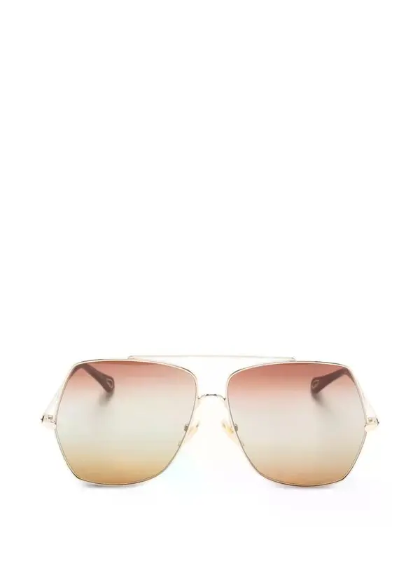 Chloé Geometric Sunglasses - Gold