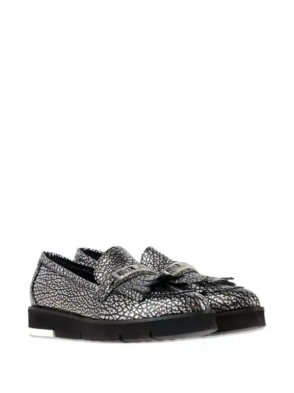 Moschino Cracked-accent Loafers