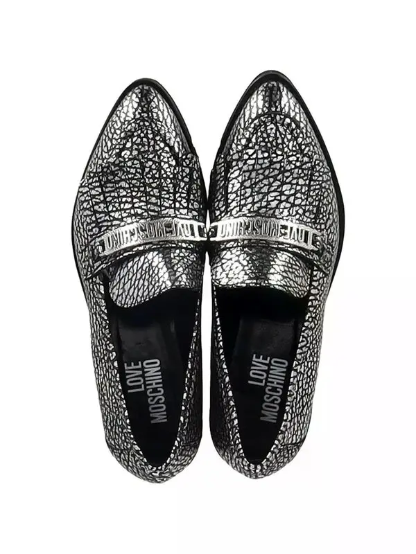 Moschino Cracked-accent Loafers