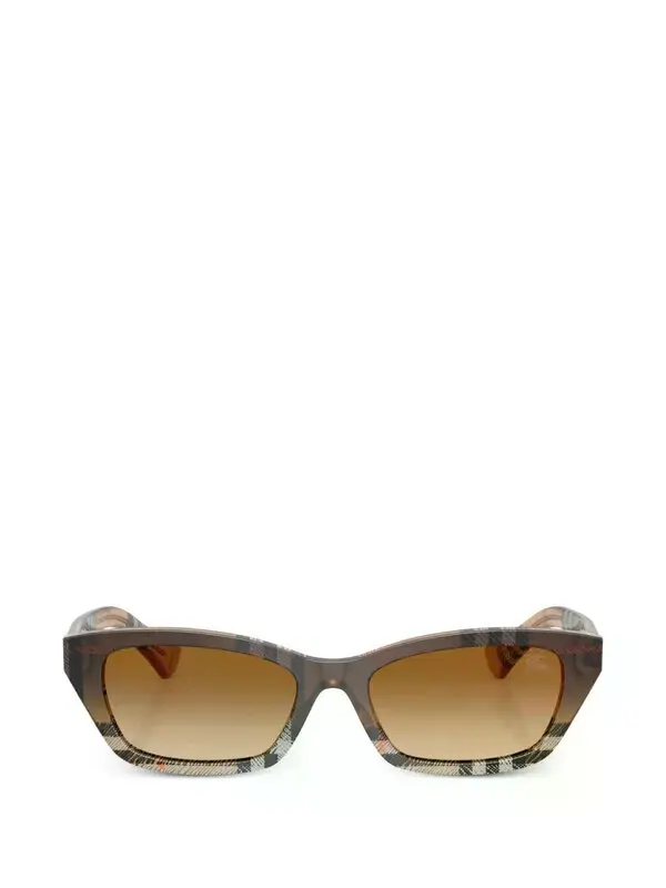 Burberry Checked Cat-eye Sunglasses - Neutrals
