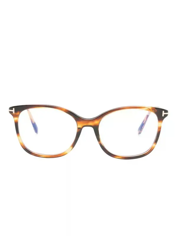 TOM FORD Geometric-frame Glasses - Brown
