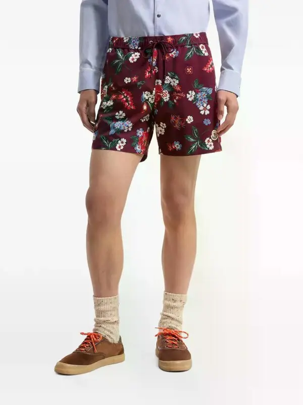 Moncler Printed Swim Shorts - Red