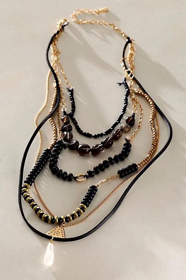 Free People Hailee Semiprecious Beaded Necklace - City Cool