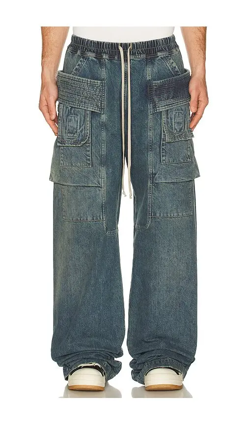 Rick Owens Creatch Wide Cargo Drawstring - Blue
