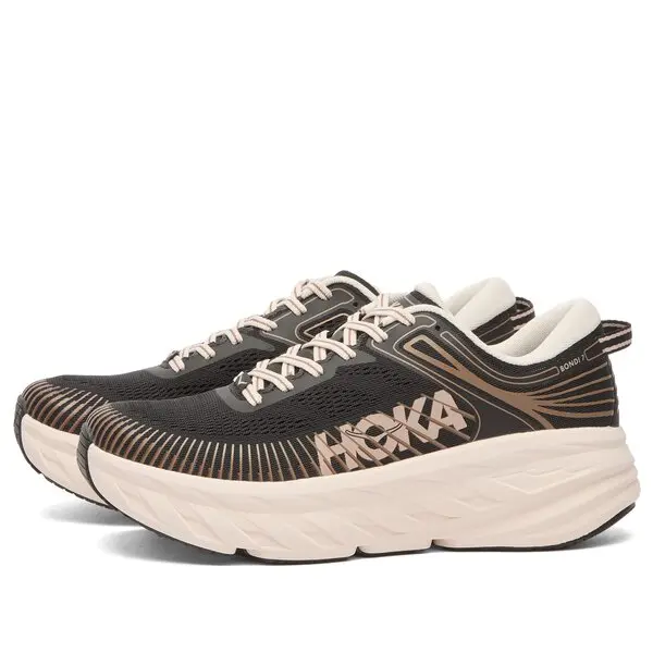 Hoka One One Bondi 7 Sneaker - Black/rose Cream