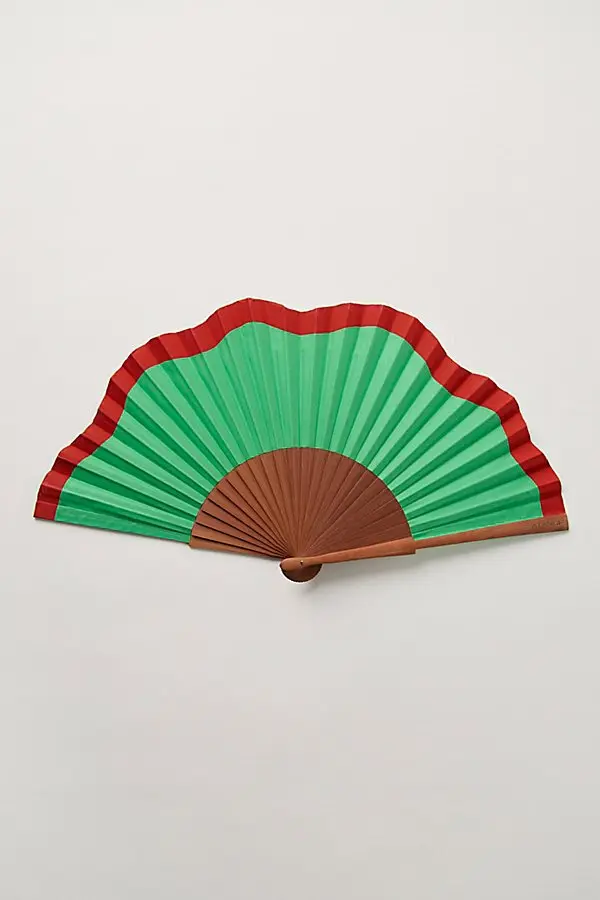A FAN OF Fluid Shape Maxi Fan - Green/red