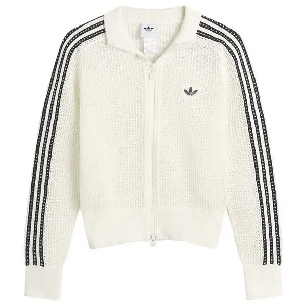 Adidas Crochet Knit Track Top - Off White