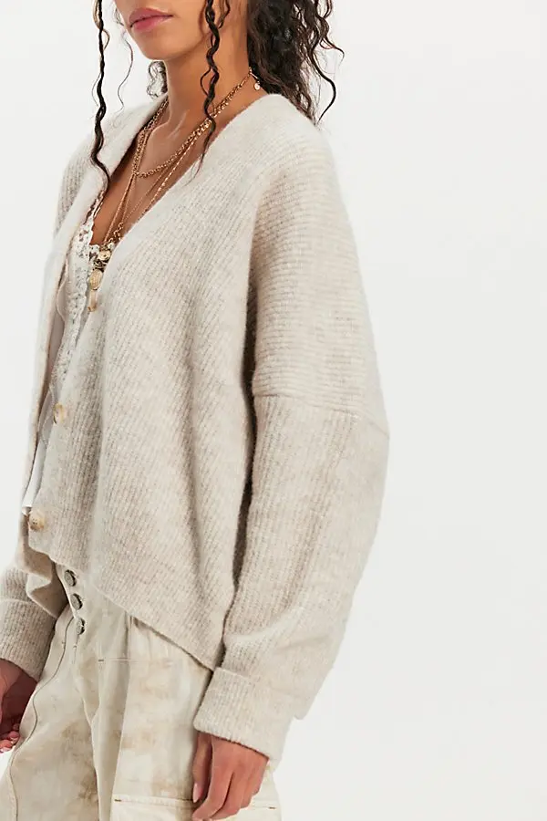 Free People Verona Cardigan - Birch Heather