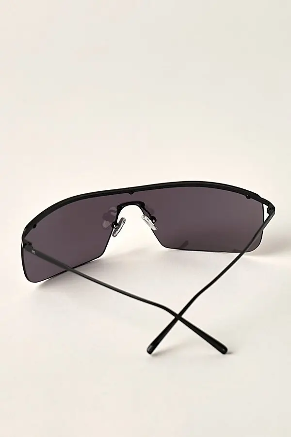 ELISA JOHNSON Vito Wrap Around Sunglasses - Black Lens