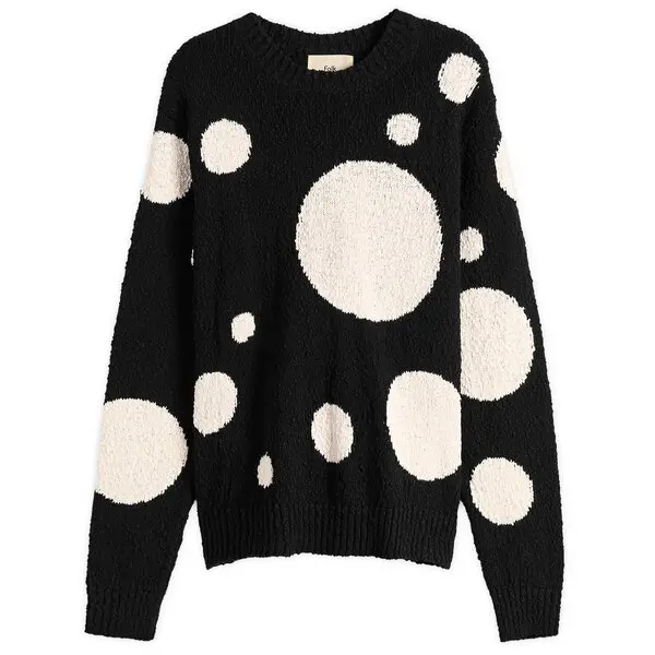 Folk Chain Crew Jumper - Black/white Dot