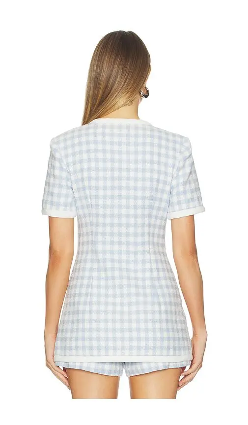 MAUDE CLUB Frances Jacket In Gingham - Blue