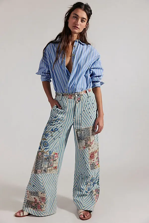 Free People Runyon Patched Trousers