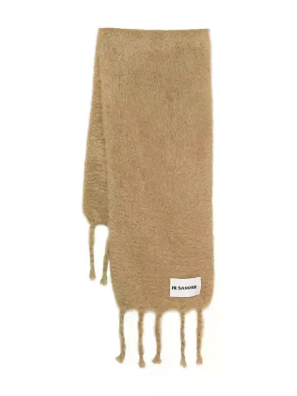 JIL SANDER Fringed-edges Scarf - Neutrals