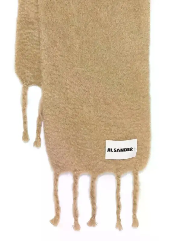 JIL SANDER Fringed-edges Scarf - Neutrals