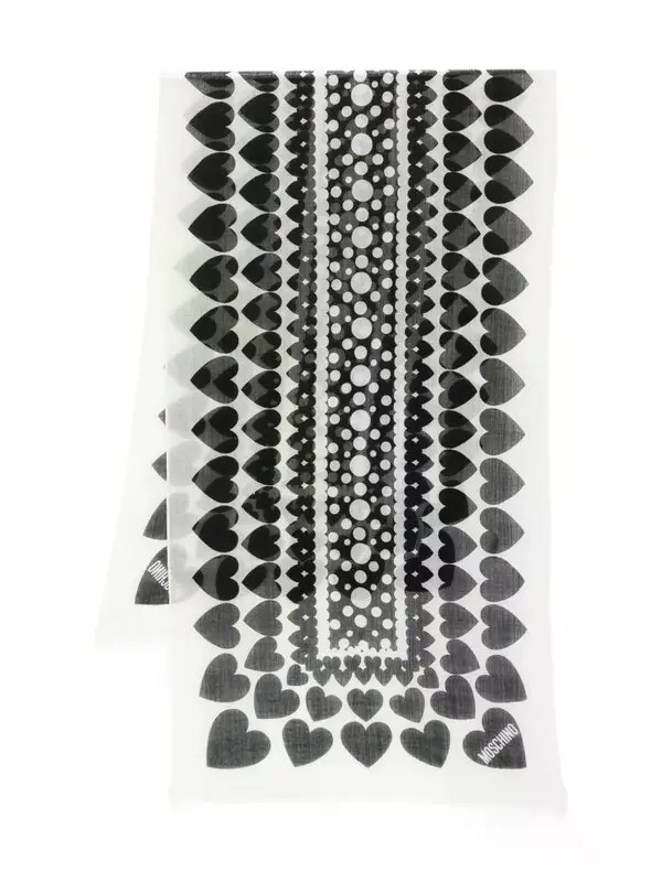 Moschino Heart-detail Scarf - White