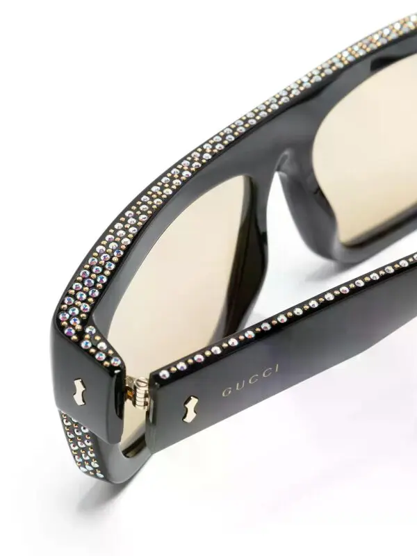 Gucci Logo-engraved Rectangle-frame Sunglasses