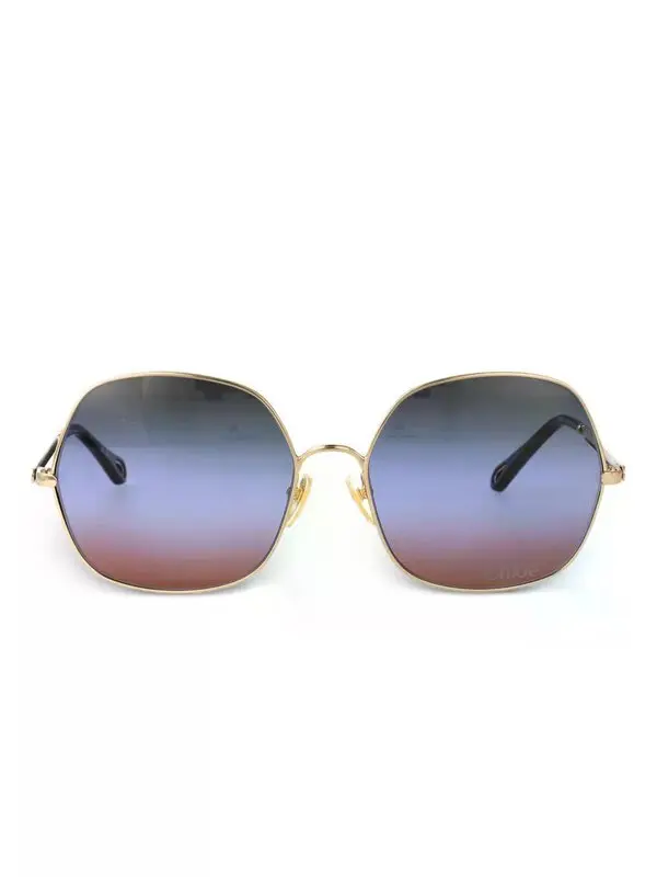 Chloé Octagonal Frame Sunglasses - Gold