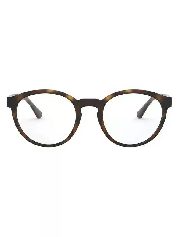 Emporio Armani Tortoiseshell Round-frame Glasses - Brown