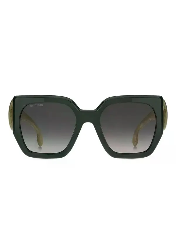 Etro Geometric-frame Sunglasses - Green