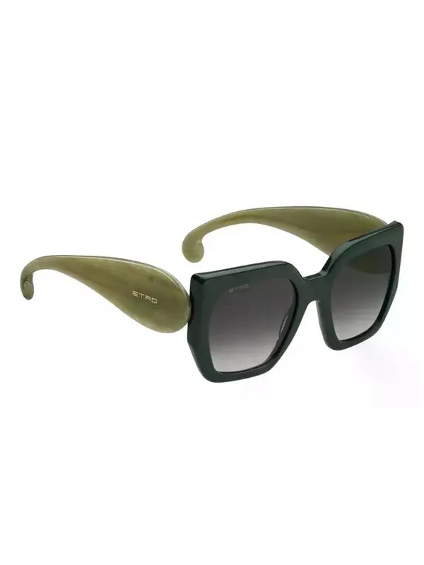 Etro Geometric-frame Sunglasses - Green