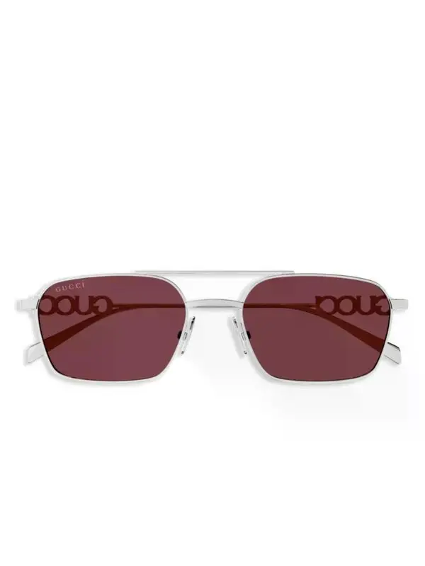 Gucci Logo-lettering Sunglasses - Silver