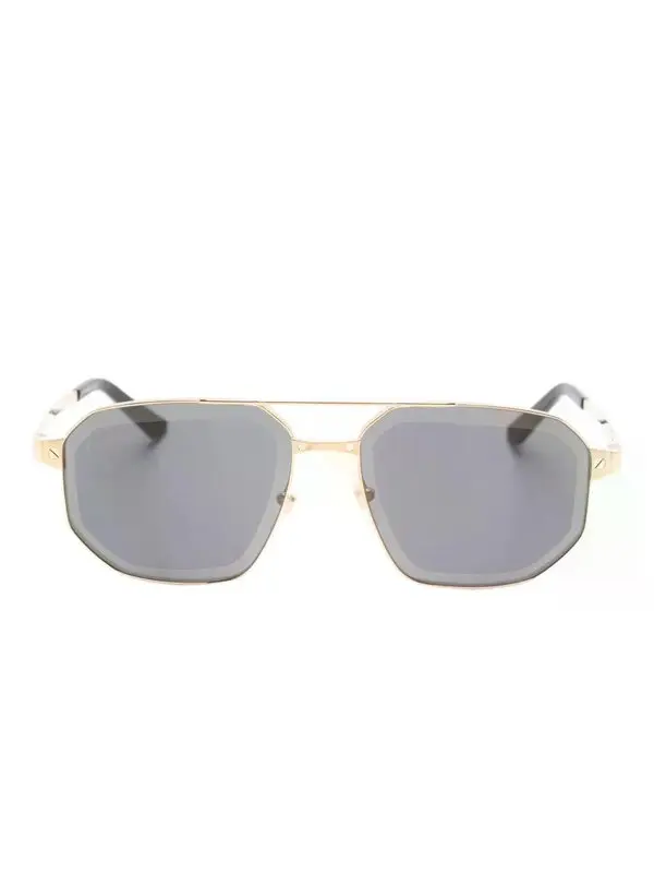 CARTIER Geometric-frame Sunglasses - Gold