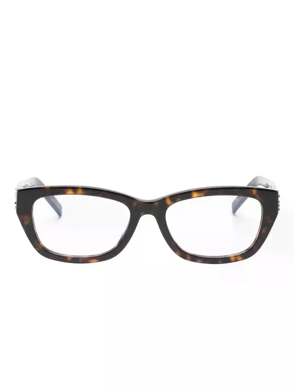 Saint Laurent Cat-eye Logo Glasses - Brown