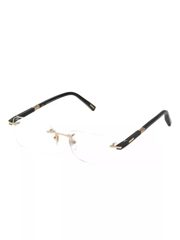 Chopard Gold-detail Rimless Eyeglasses - Black