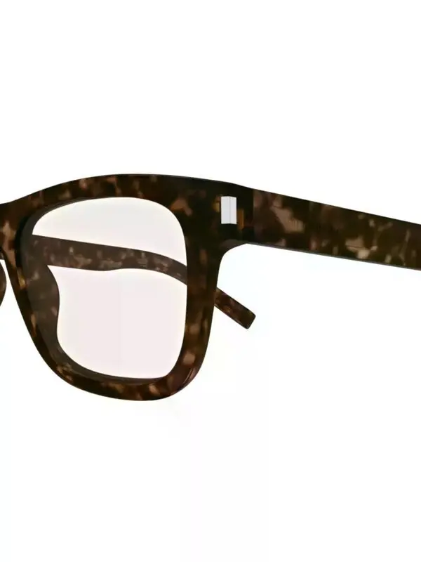 Saint Laurent Logo-engraved Sunglasses - Brown