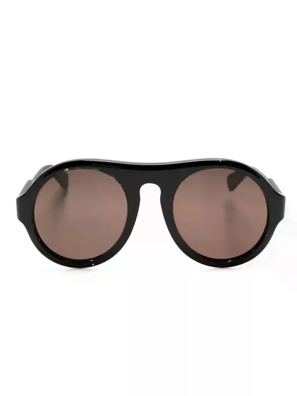 Chloé Logo-engraved Pilot-frame Sunglasses - Black
