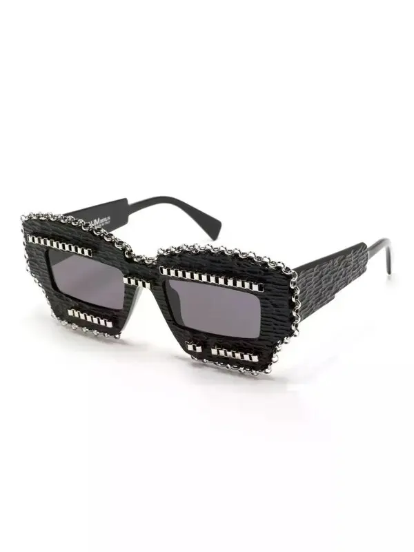 KUBORAUM Chain-detailing Square Frame Sunglasses