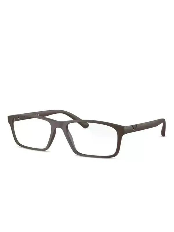Emporio Armani Rectangle-frame Glasses - Brown