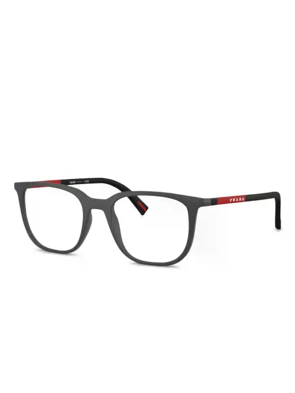 Prada Logo-print Square Frame Glasses - Black