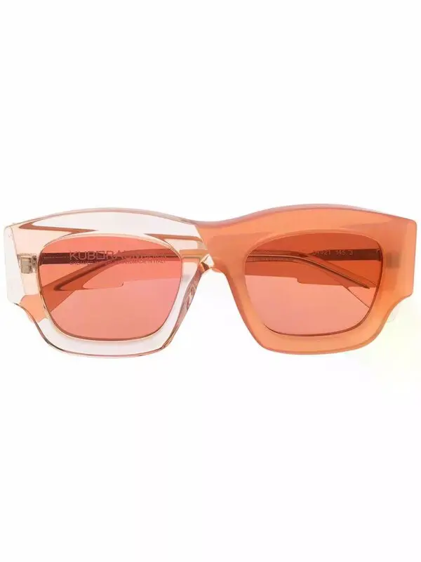 KUBORAUM C8 Two-tone Square-frame Sunglasses - Orange