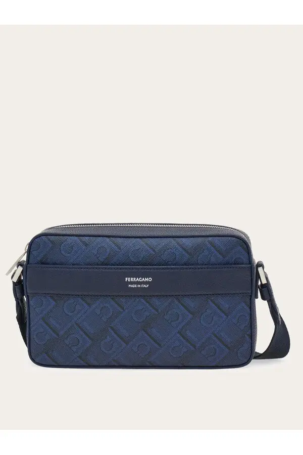 FERRAGAMO Monogram Crossbody Bag - Navy