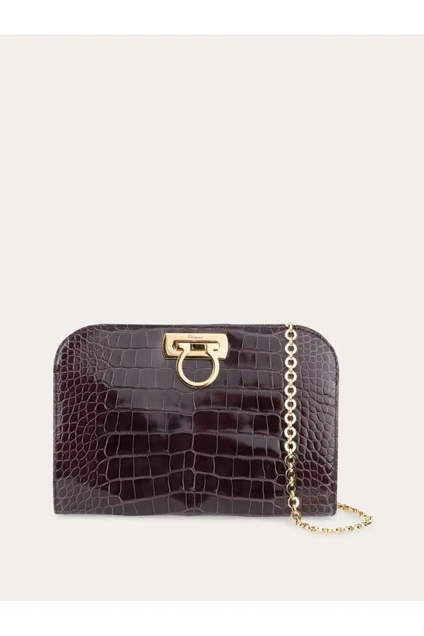 FERRAGAMO Diana Crocodile Clutch