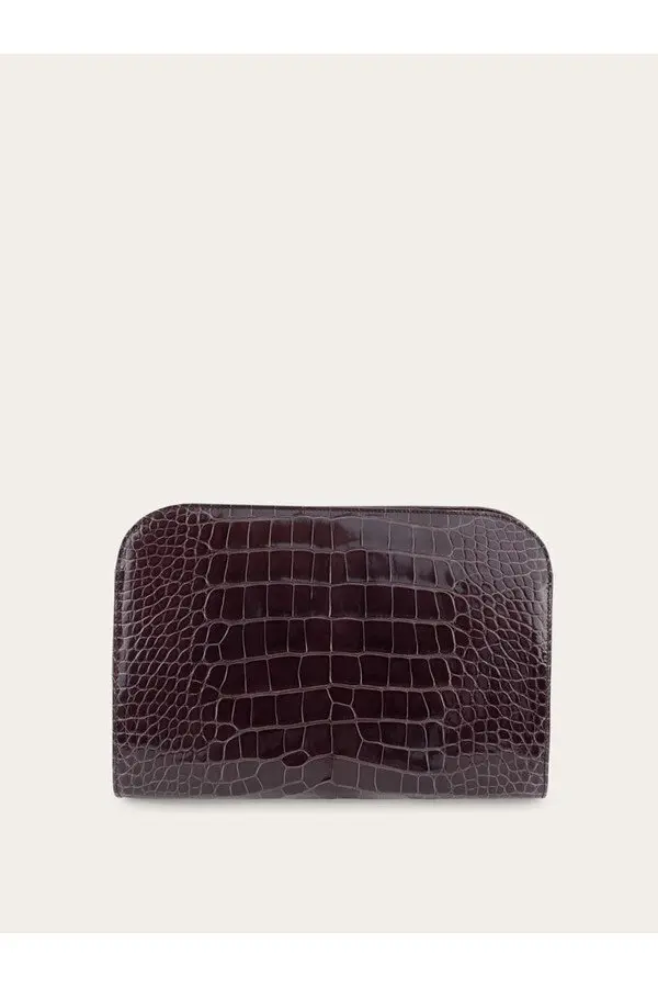 FERRAGAMO Diana Crocodile Clutch