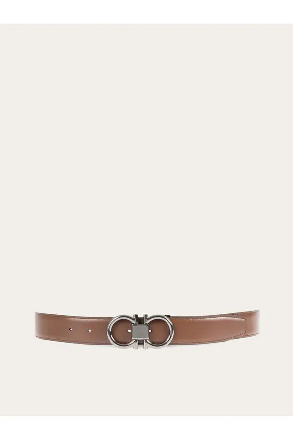 FERRAGAMO Reversible And Adjustable Gancini Belt - Black