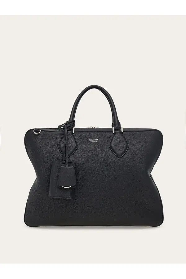 FERRAGAMO Calfskin Tote - Black