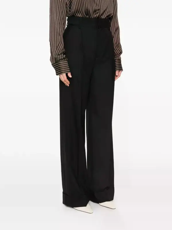 Alberta Ferretti Pleated Front Trousers - Black