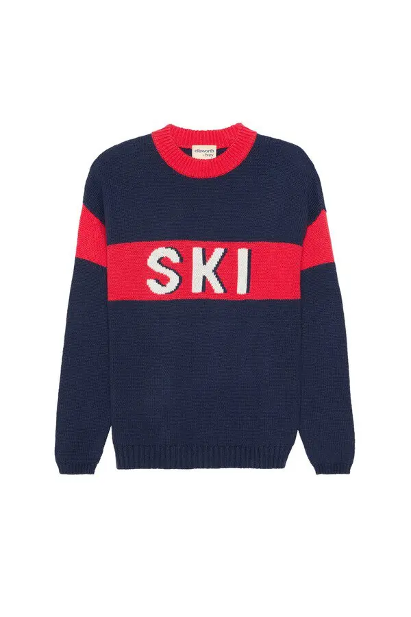ELLSWORTH + IVEY Sadie Crewneck Sweater - Floral / Navy / Red