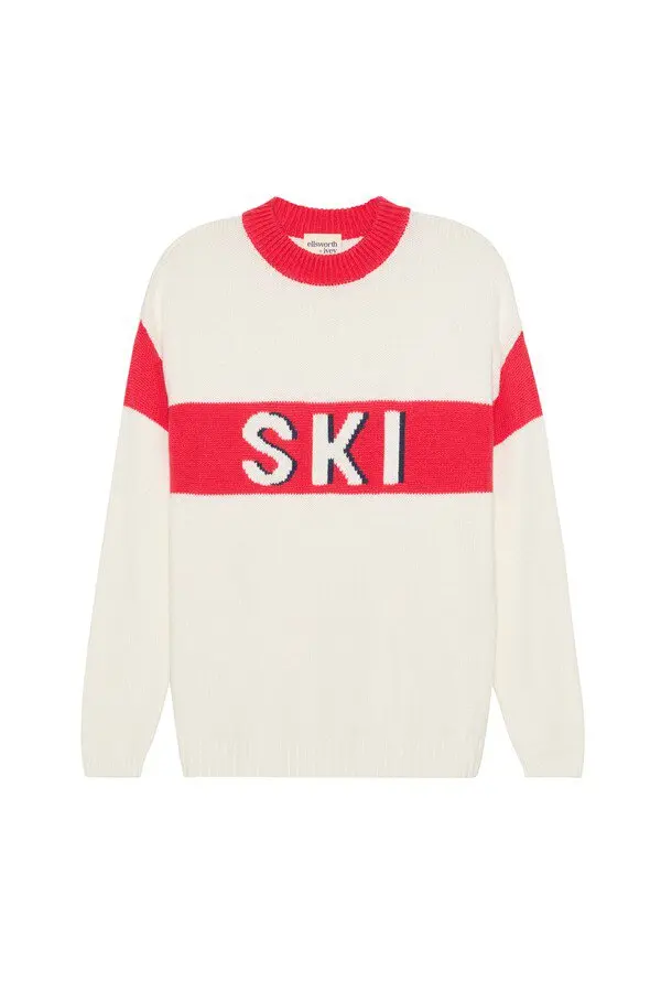ELLSWORTH + IVEY Sadie Crewneck Sweater - Red